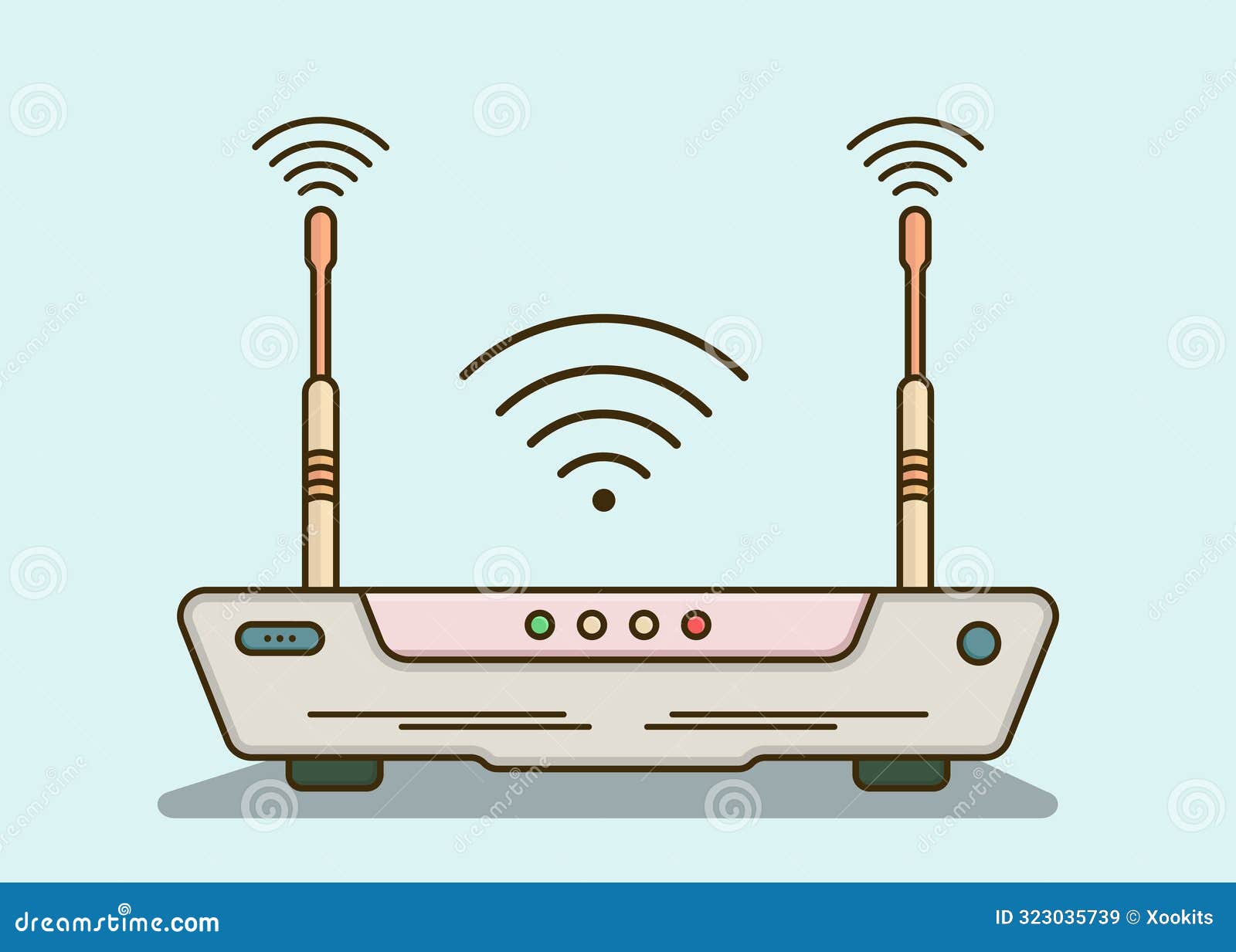 Wireless Wifi Router and Internet Access Point Flat Illustration Stock ...