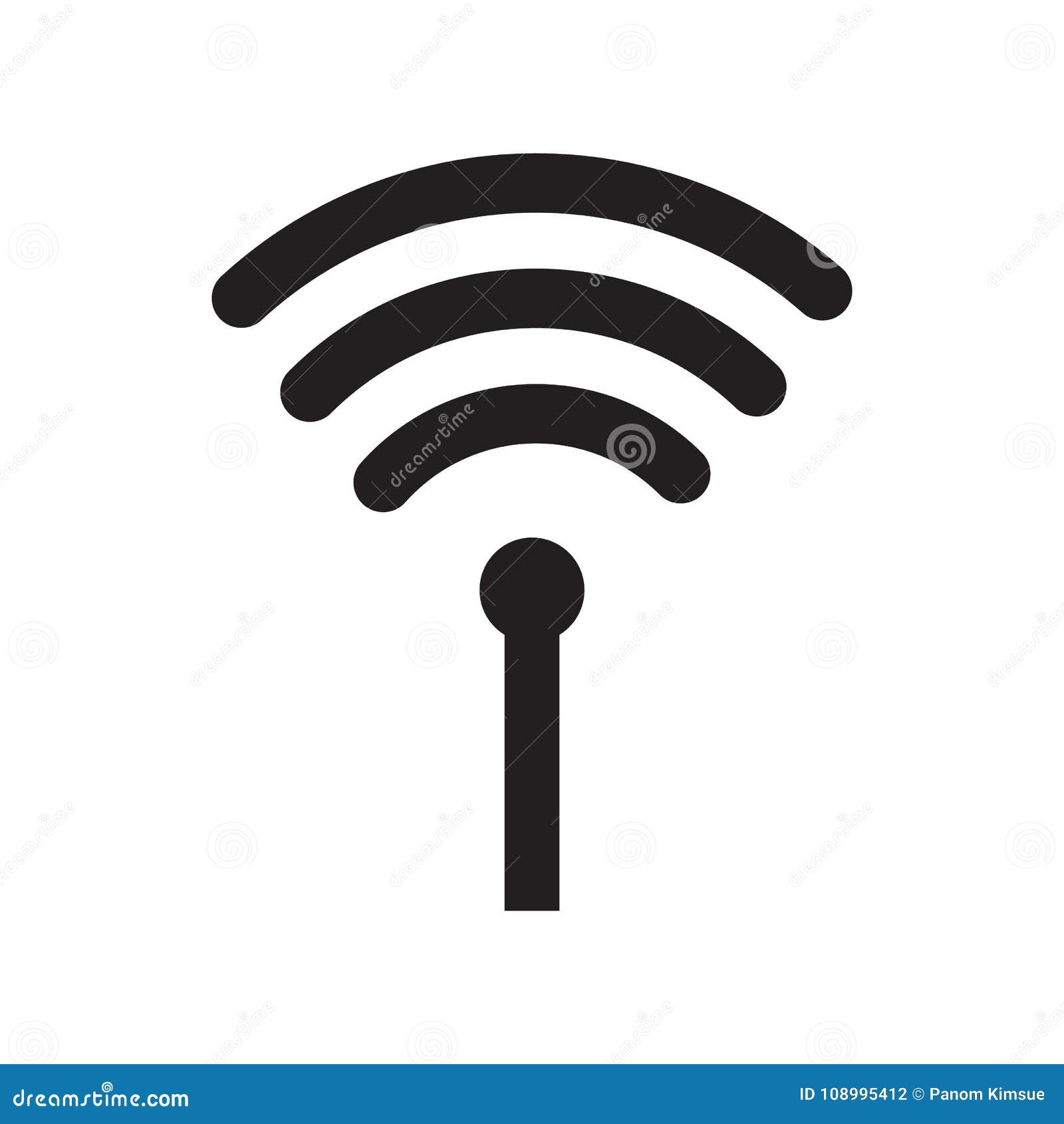 Wireless Wifi or Sign for Remote Internet Access Icon Vector on White ...