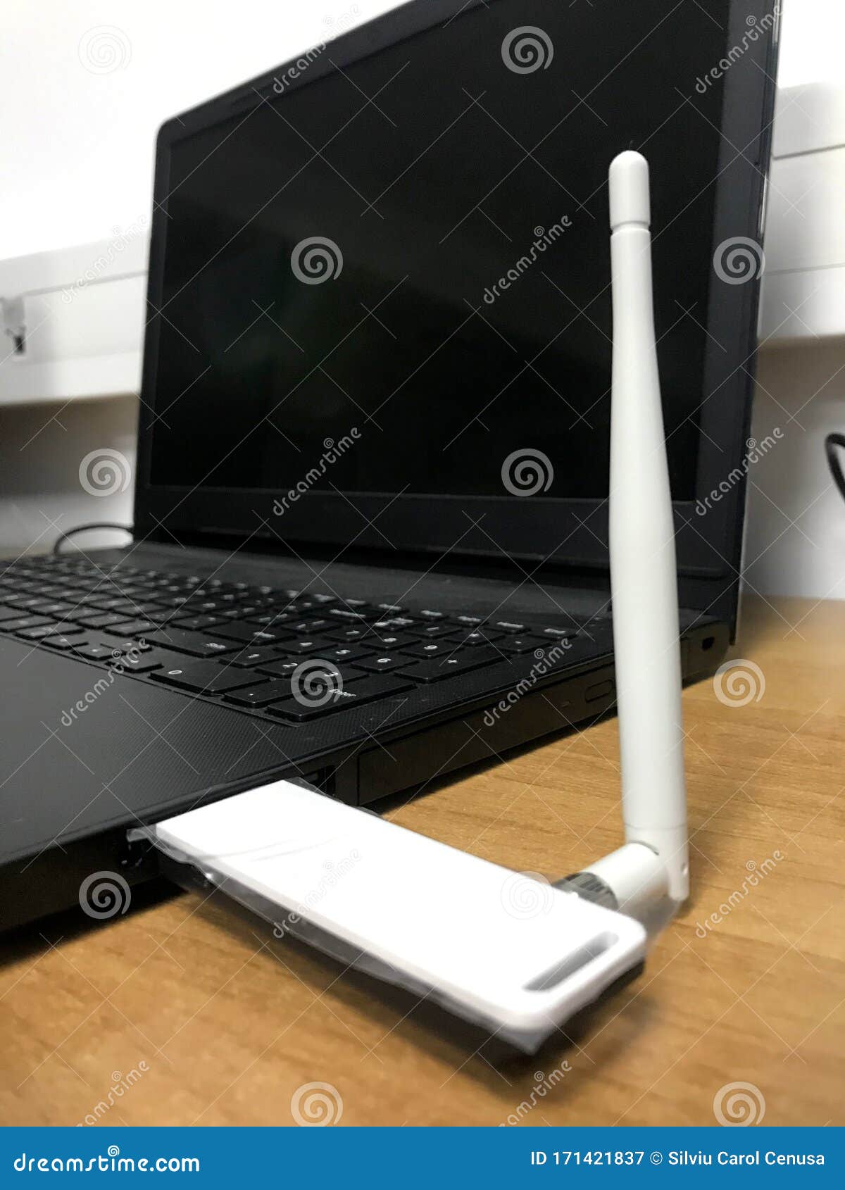 Wireless WiFi USB Adaptor Used by a Laptop Stock Image - Image of ...