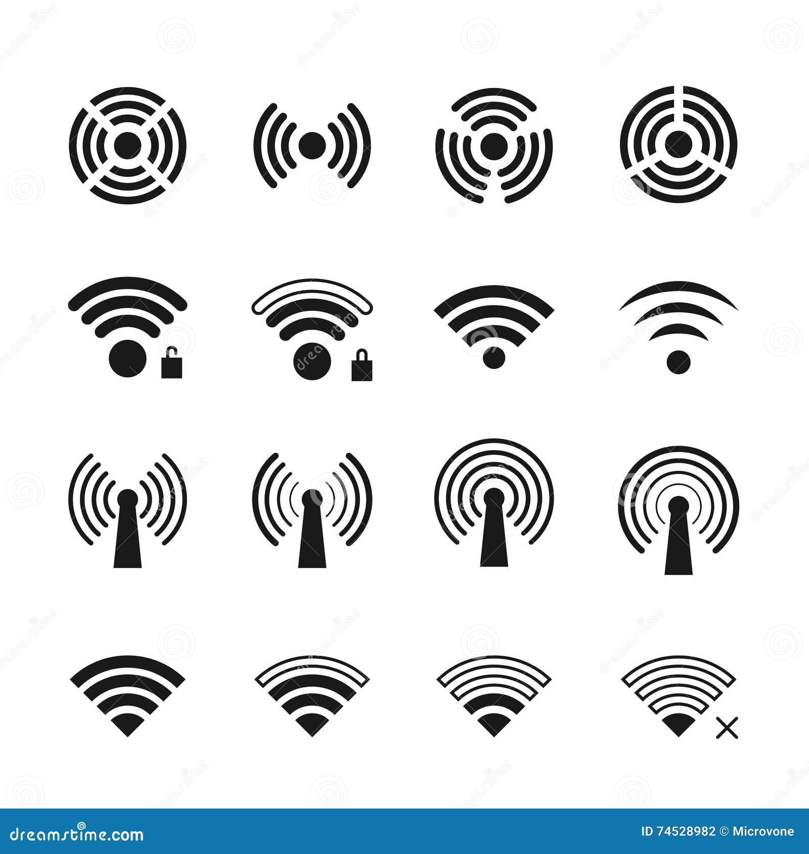 Wireless and Wifi Vector Icons Stock Vector - Illustration of element ...