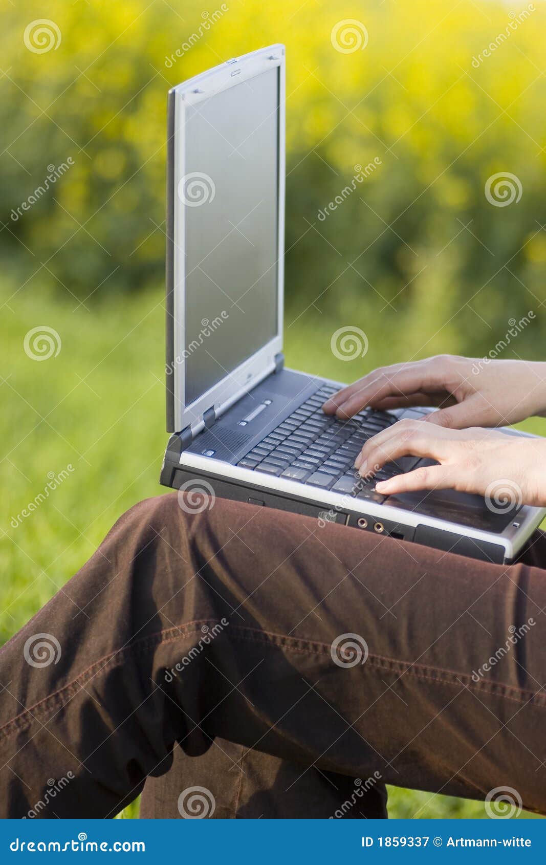 Wireless working outside stock image. Image of countryside - 1859337