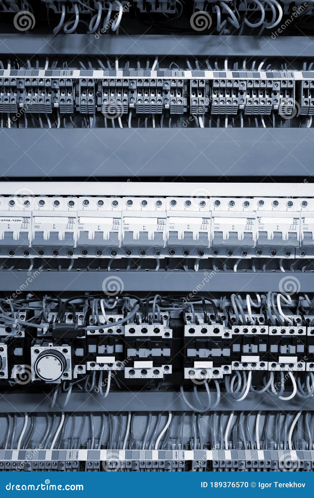 Wires in Box of Distribution of an Electricity Stock Photo - Image of ...