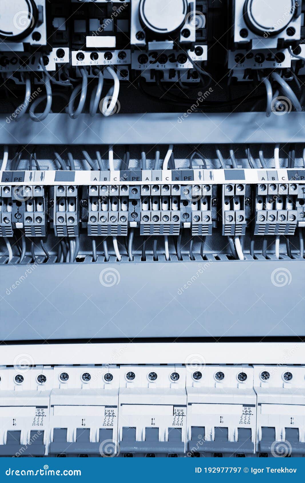 Wires in Box of Distribution of an Electricity Stock Image - Image of ...