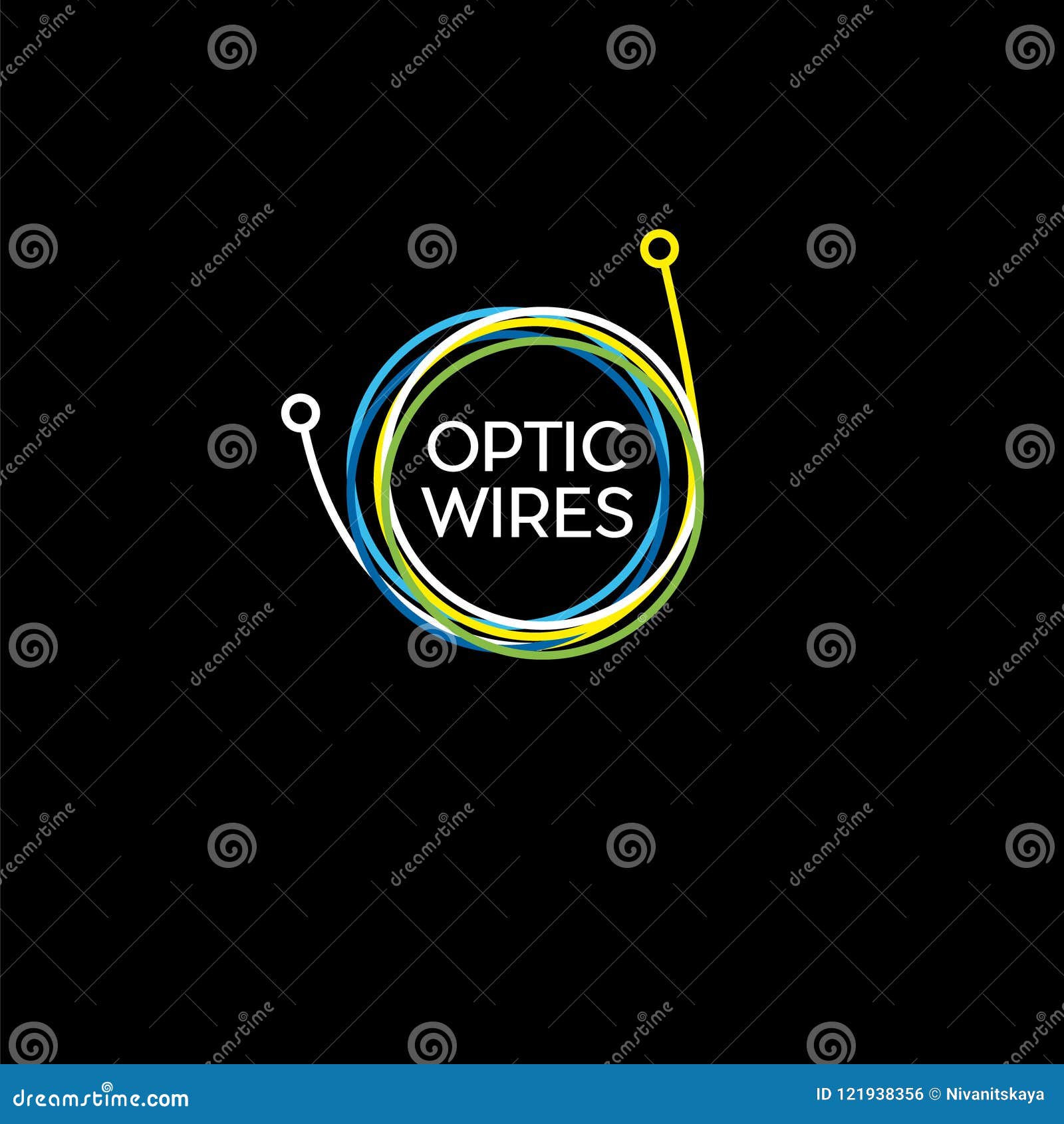 Wires, Cable Logo. Hank Of Cable On A Dark Background. Colored Cable ...
