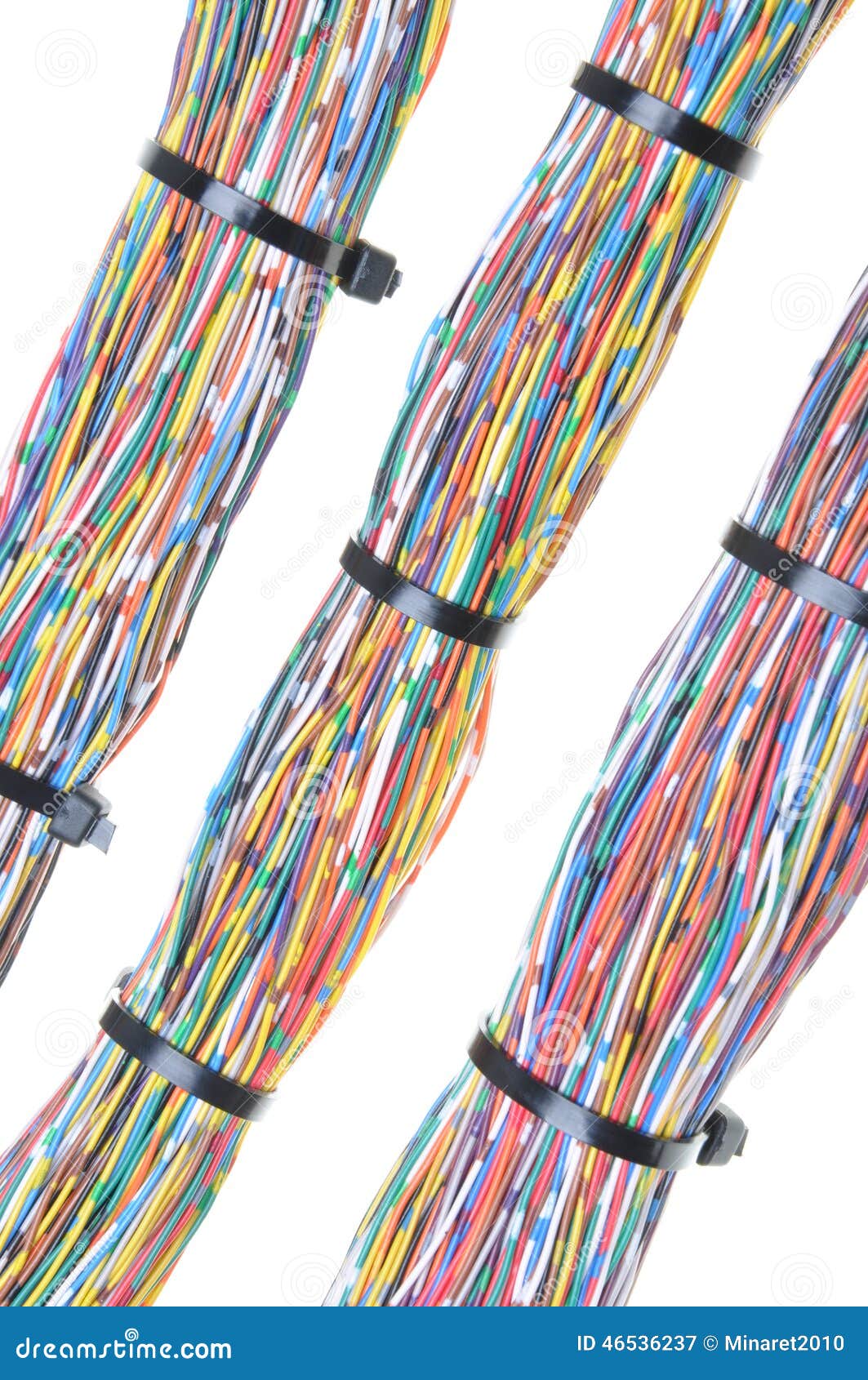 Wires with cable ties stock image. Image of computer - 46536237