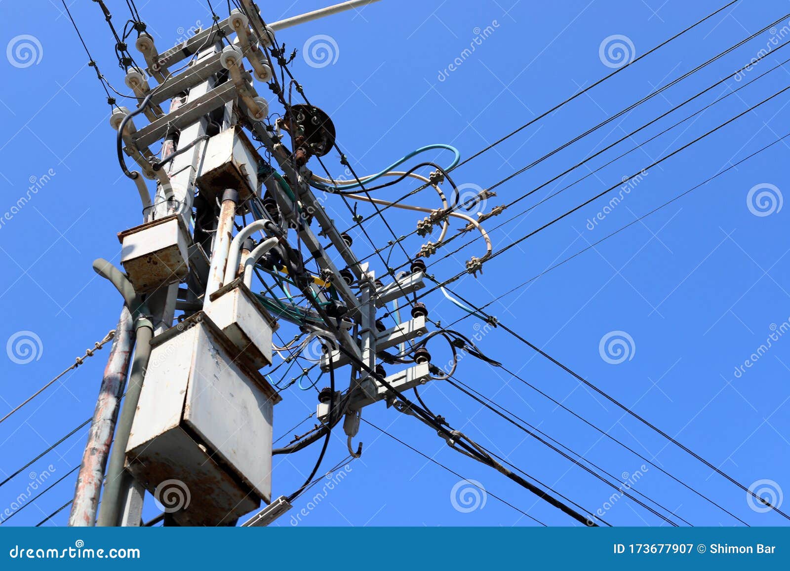 Wires that Carry Electric Current Stock Image - Image of line, flows ...
