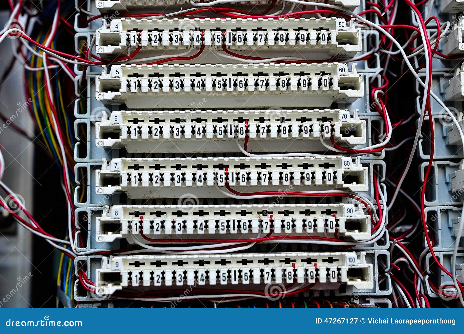 Wires between Circuit Board at Telephone Exchange Stock Image - Image ...