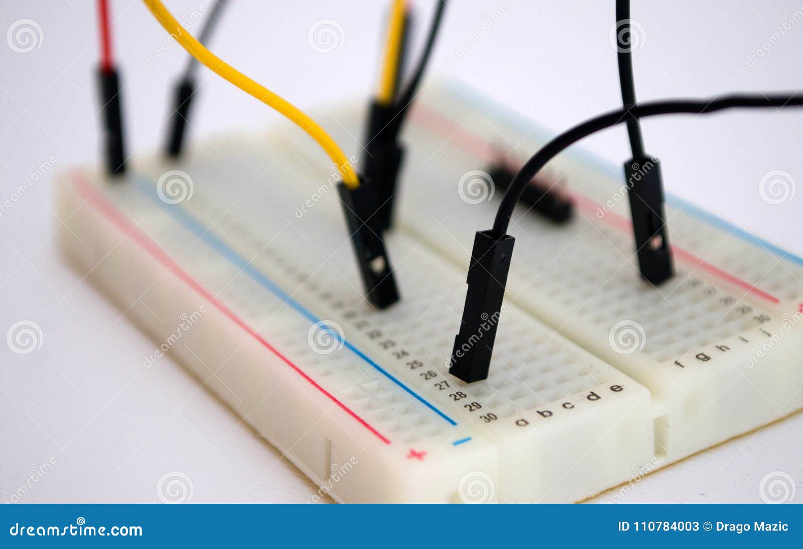 Wires Connected on Protoboard Panel Stock Image - Image of electricity ...