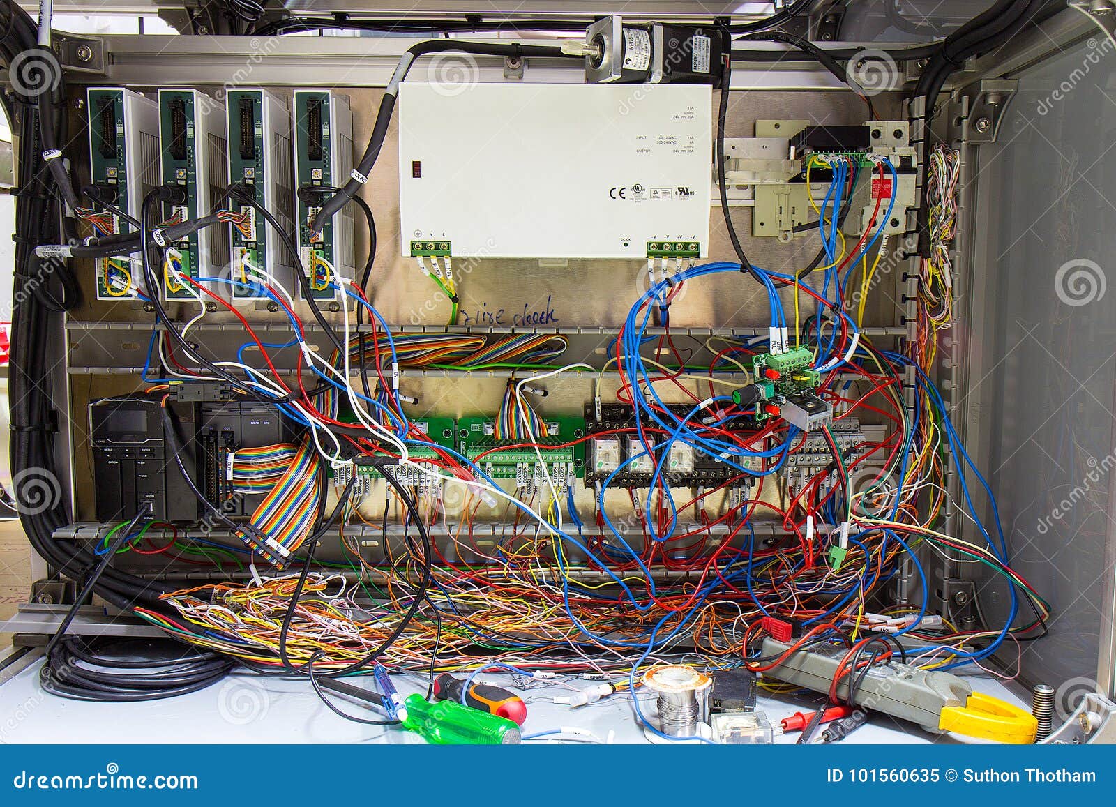 Cable Electrical On Outdoor Wall .lectrical Boxes And Lots Of ...