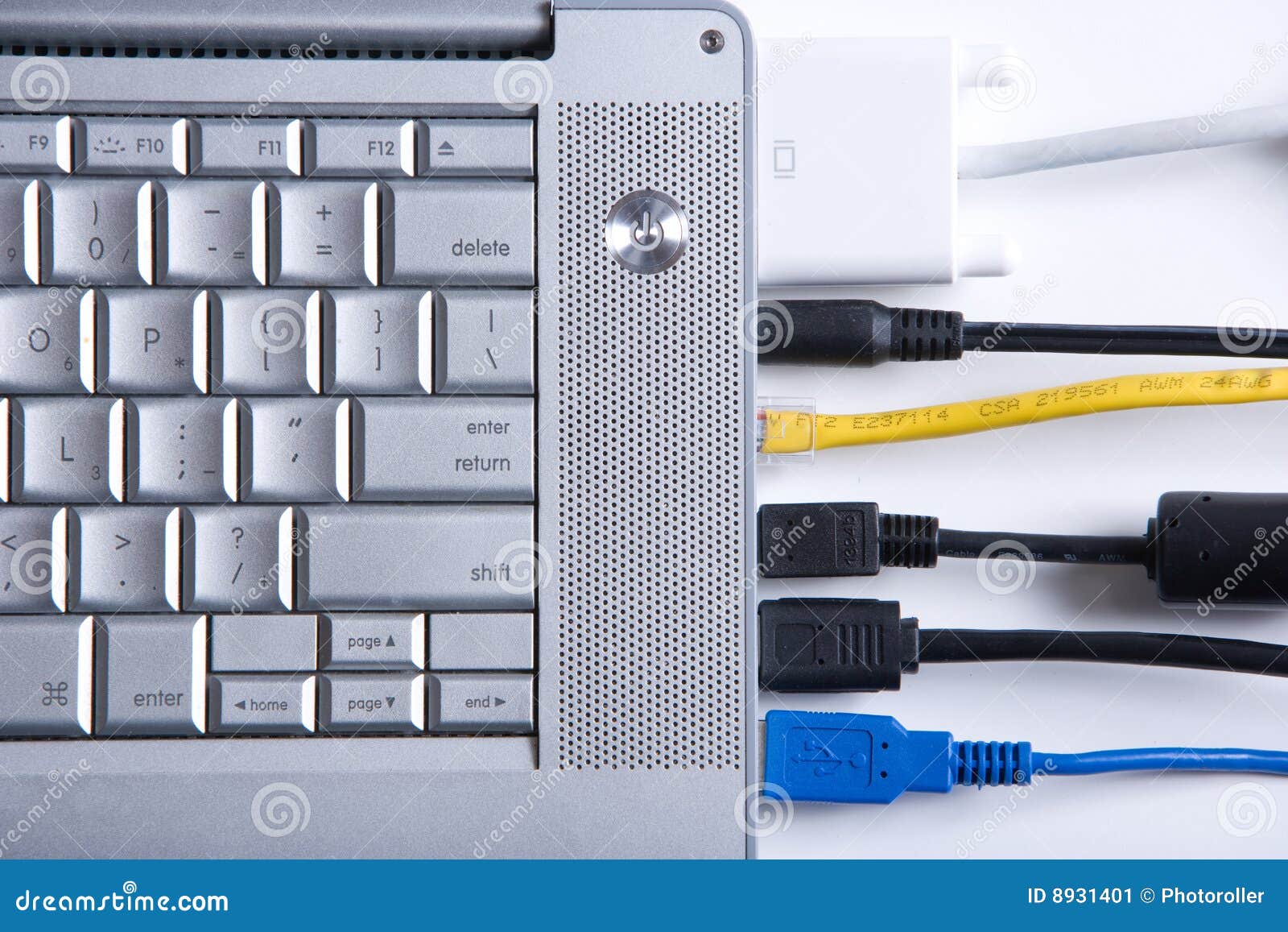 Wires Connected To a Modern Laptop Stock Image - Image of connection ...