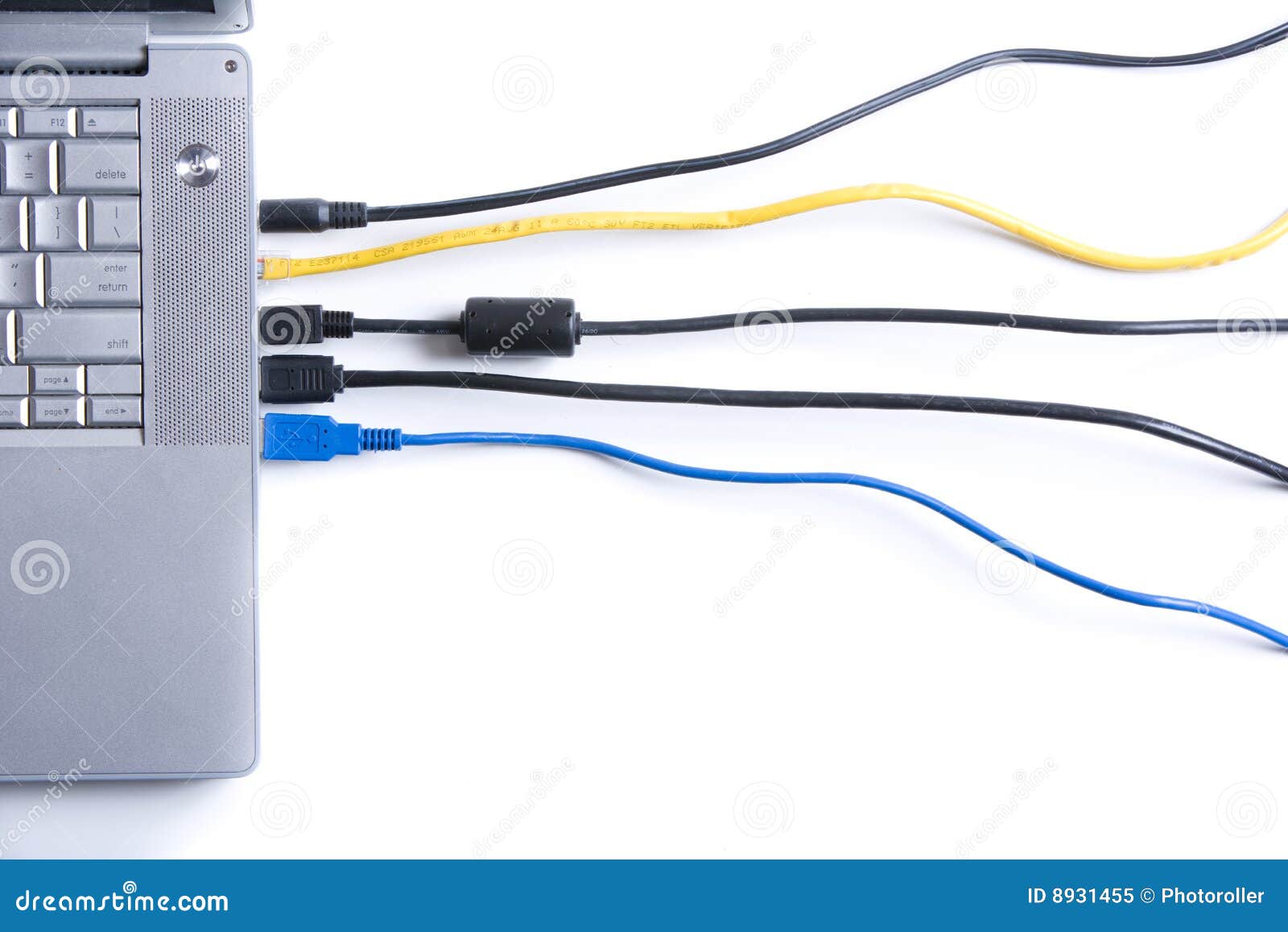 Wires Connected To a Modern Laptop Stock Image - Image of linked ...