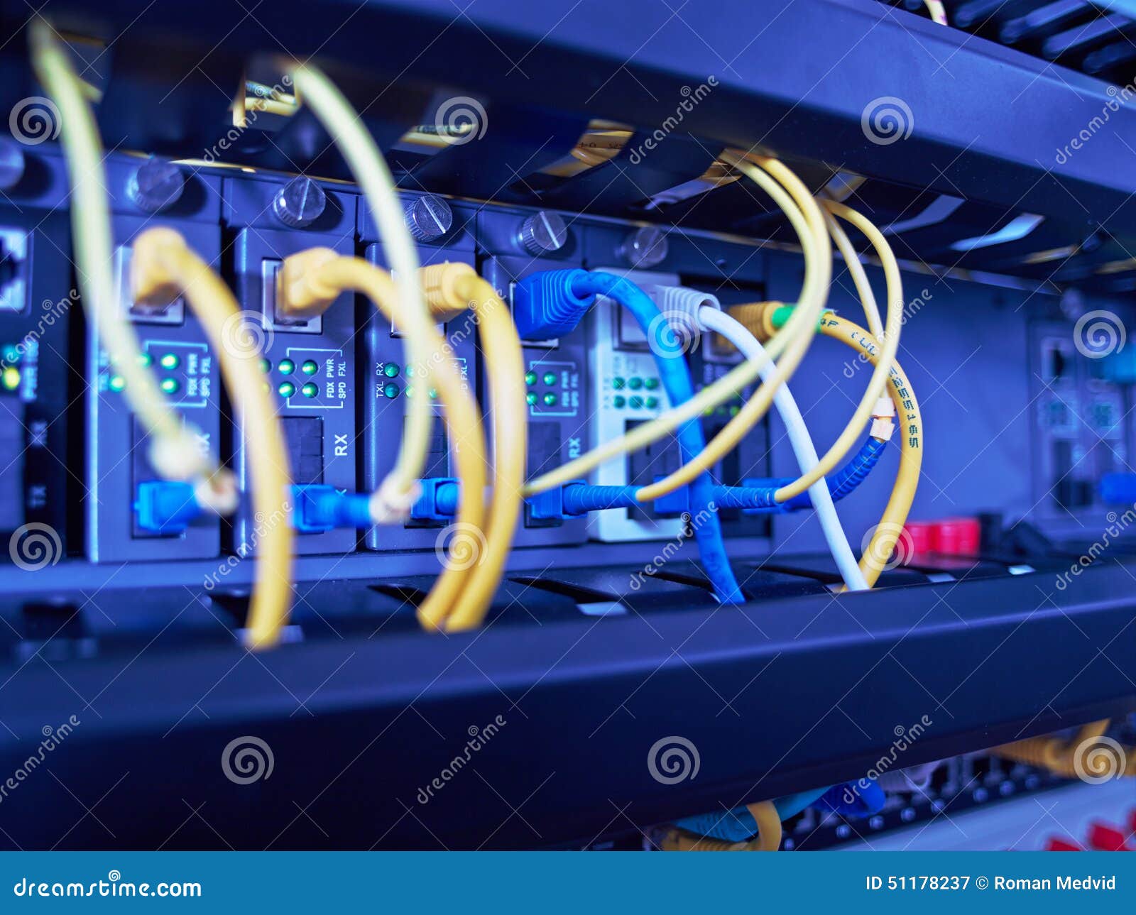 Wires connecting servers stock image. Image of communication - 51178237