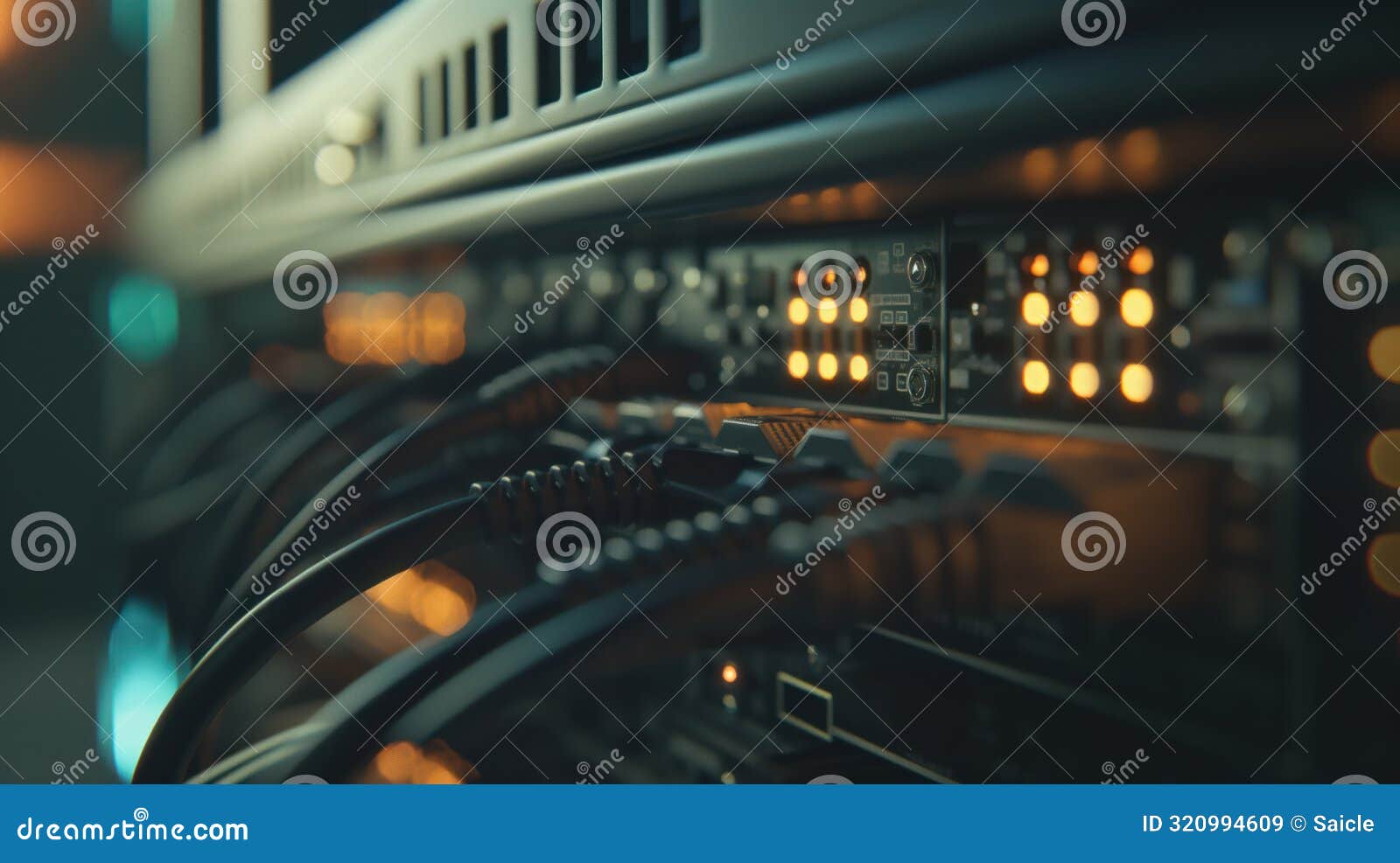 Wires Connectors and Patch Panels in a Network Data Center. Generative ...