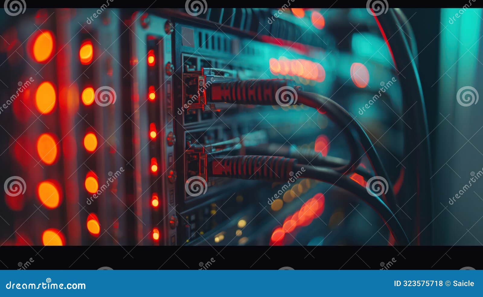 Wires Connectors and Patch Panels in a Network Data Center. Generative ...