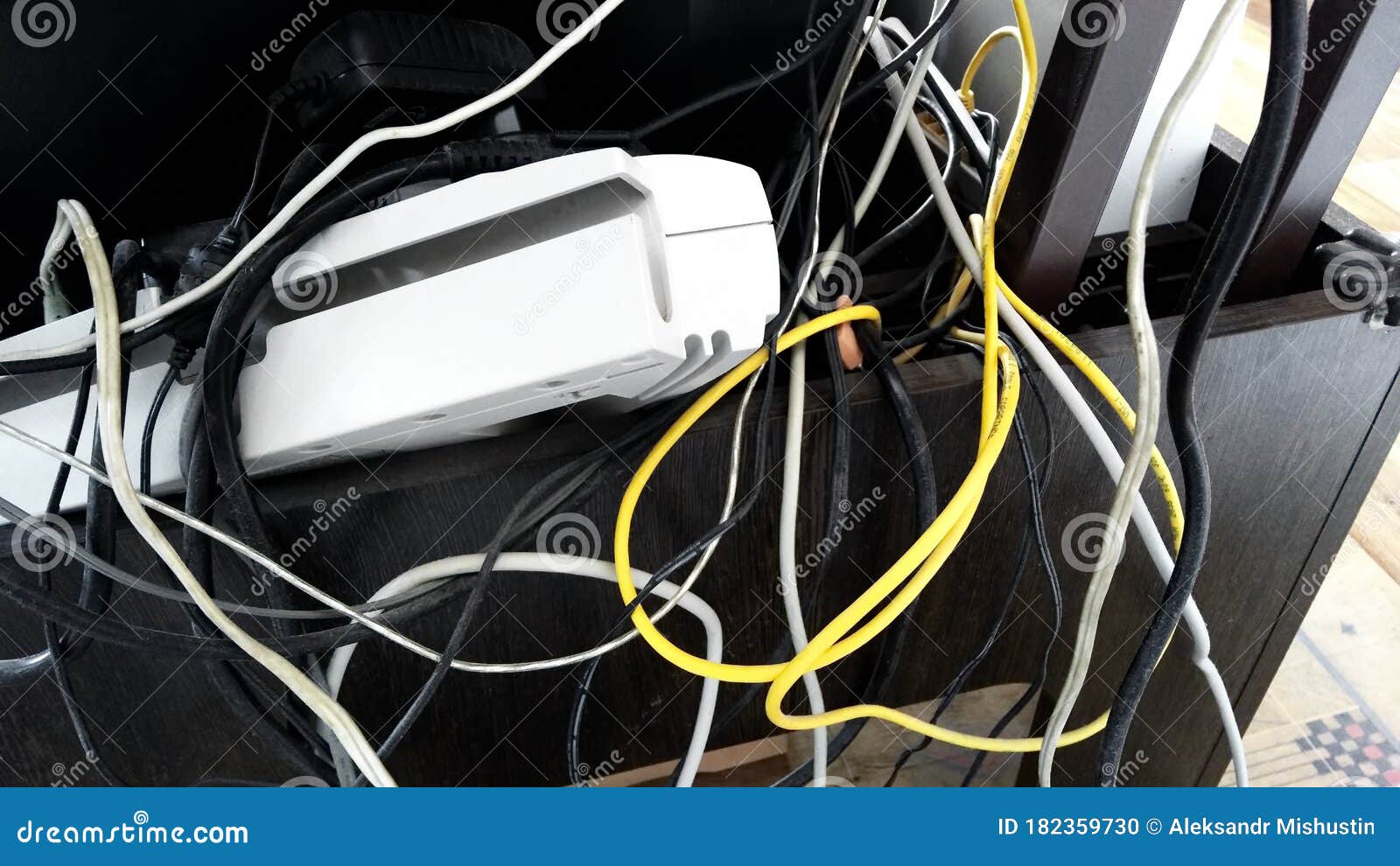 Wires Electric Mess stock photo. Image of fiber, electricity - 182359730