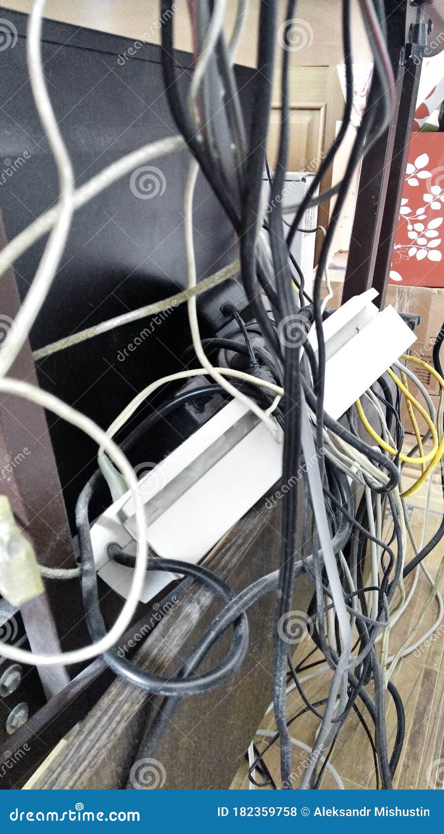 Wires Electric Mess stock photo. Image of fiber, confusion - 182359758