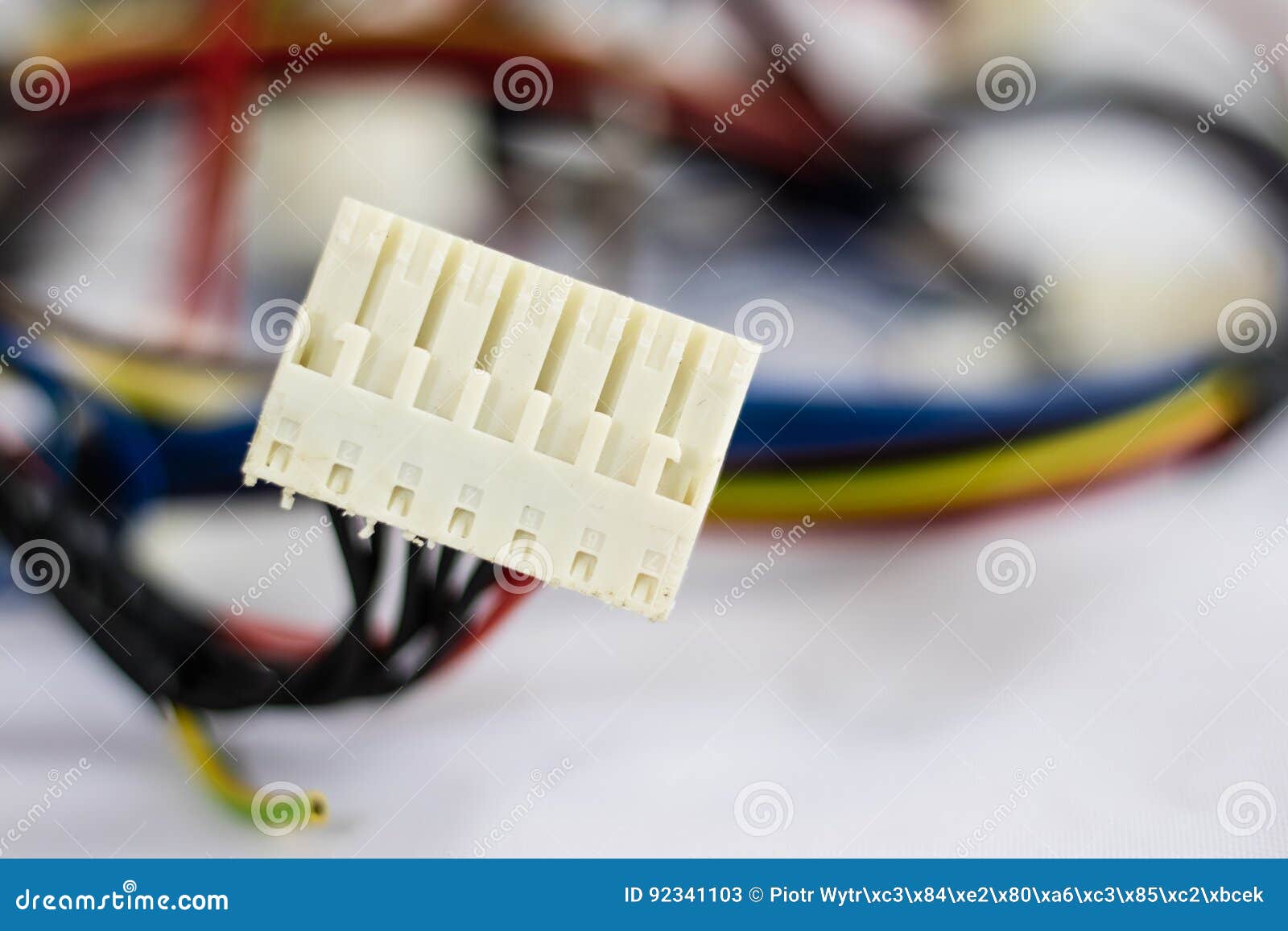Wires and Electrical Connectors Old Parts on White Background Stock ...