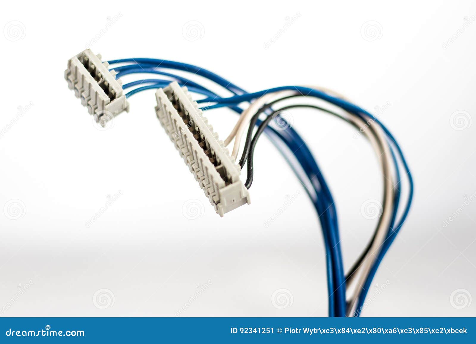 Wires and Electrical Connectors Old Parts on White Background Stock ...