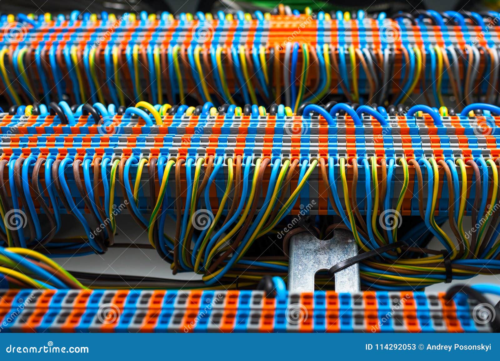 Wires in electrical panel stock image. Image of electricity - 114292053