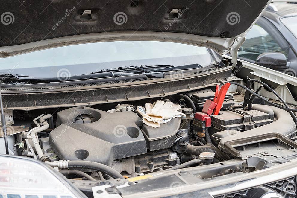 Wires in the Engine Compartment Stock Photo - Image of service, direct ...