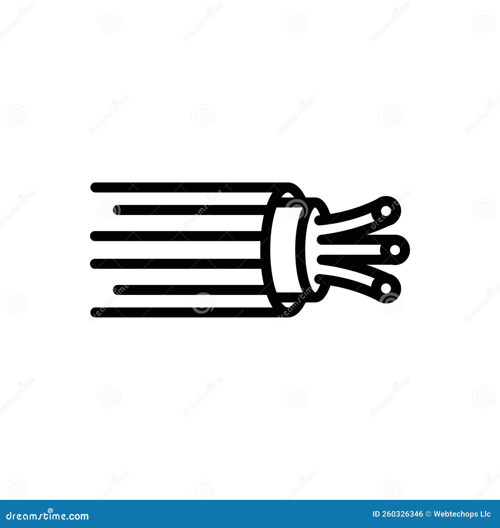 Black Line Icon for Wires, Electric and Cable Stock Vector ...