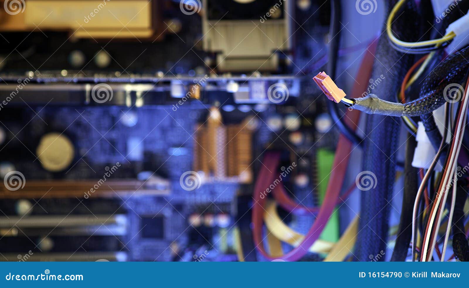 Wires inside PC stock photo. Image of opened, power, connection - 16154790