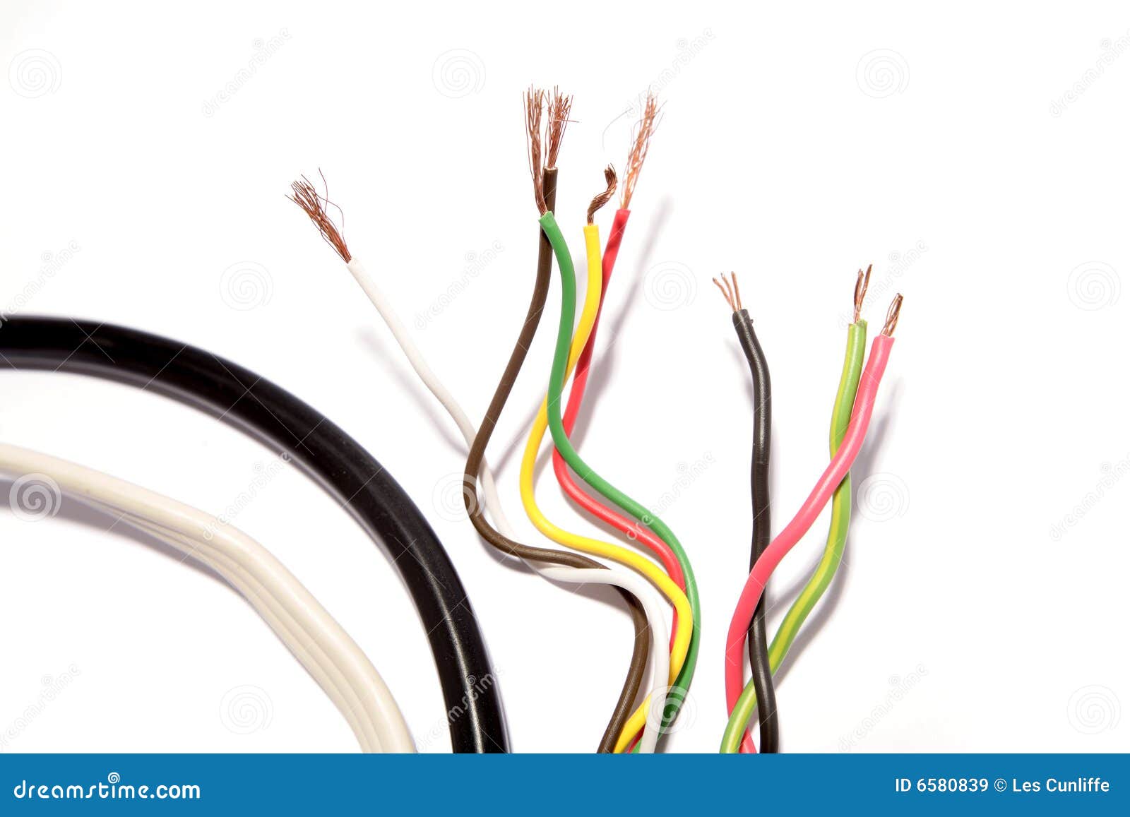 Wires over white stock image. Image of wire, close, electrician - 6580839