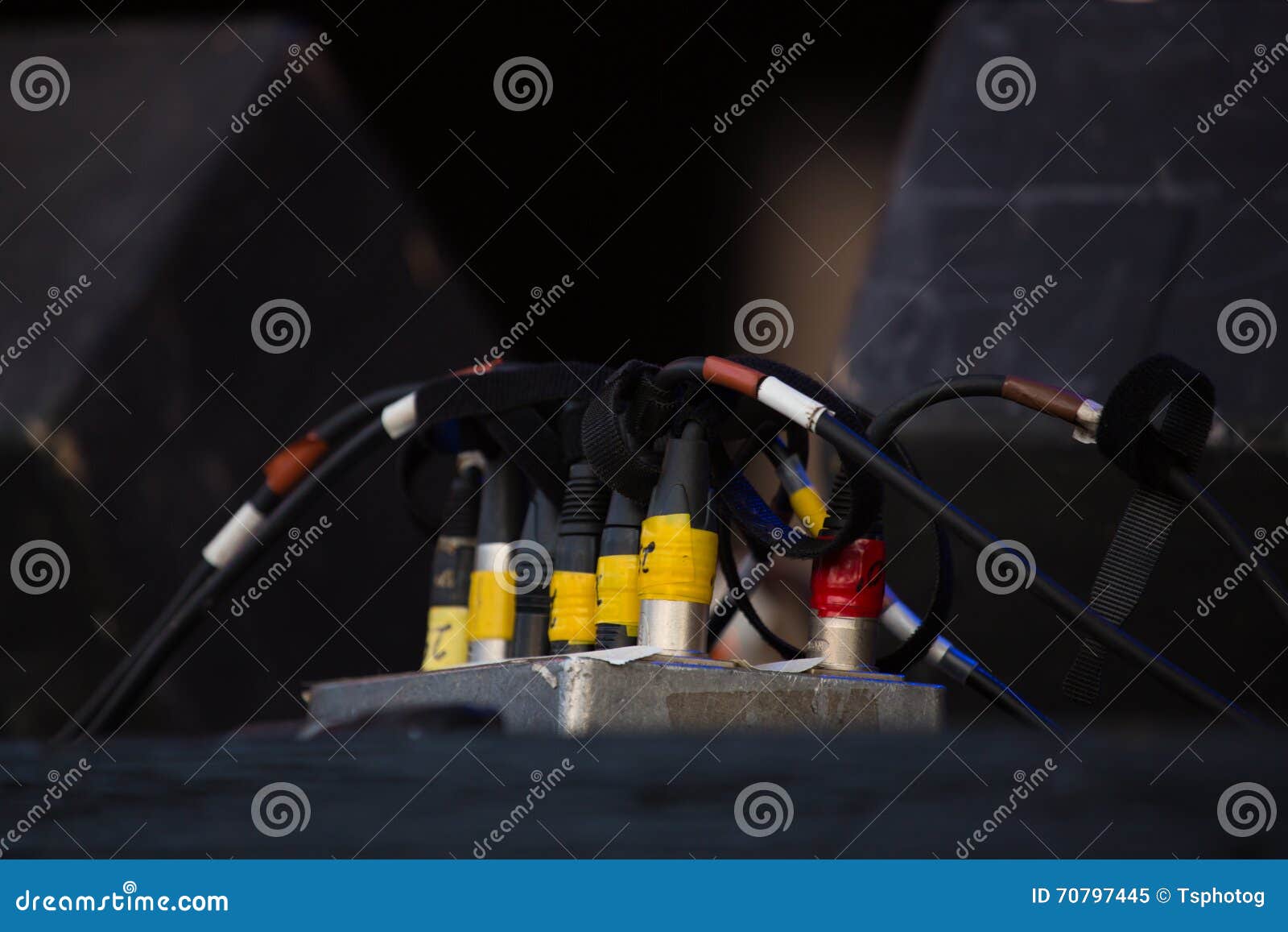 Wires plugged in. stock image. Image of junction, base - 70797445