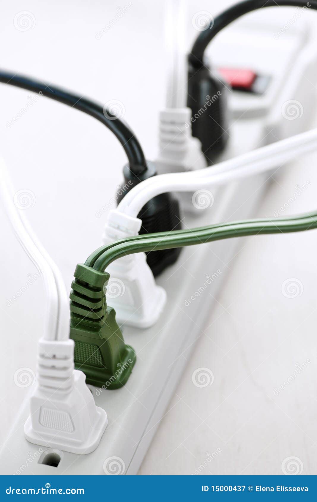 Wires Plugged into Power Bar Stock Image - Image of connection, outlet ...