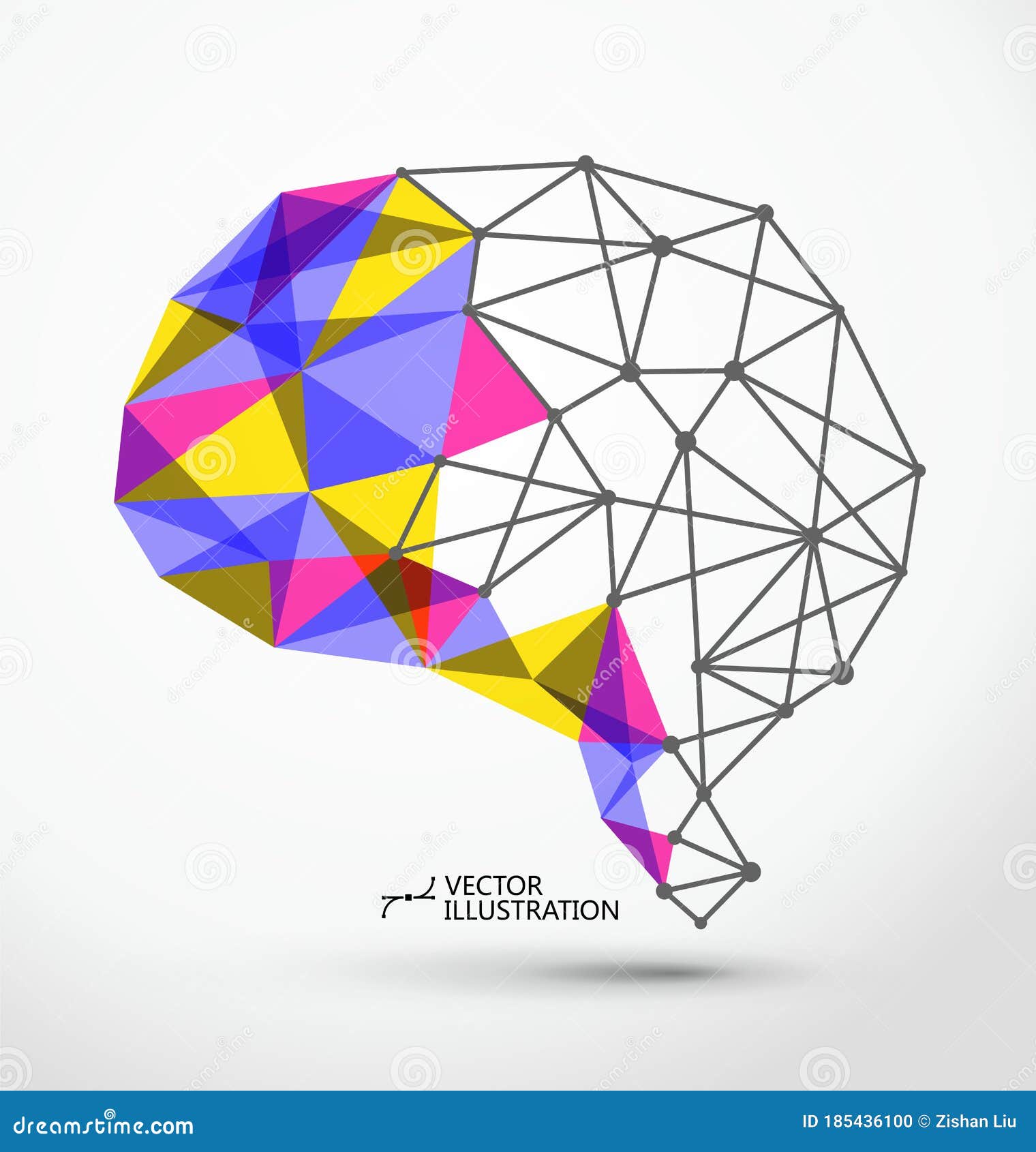 Wires from the Point of Brain Graphics, Vector Illustration Stock ...