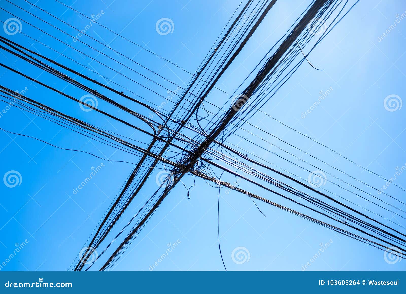Wires on the sky stock photo. Image of transmission - 103605264
