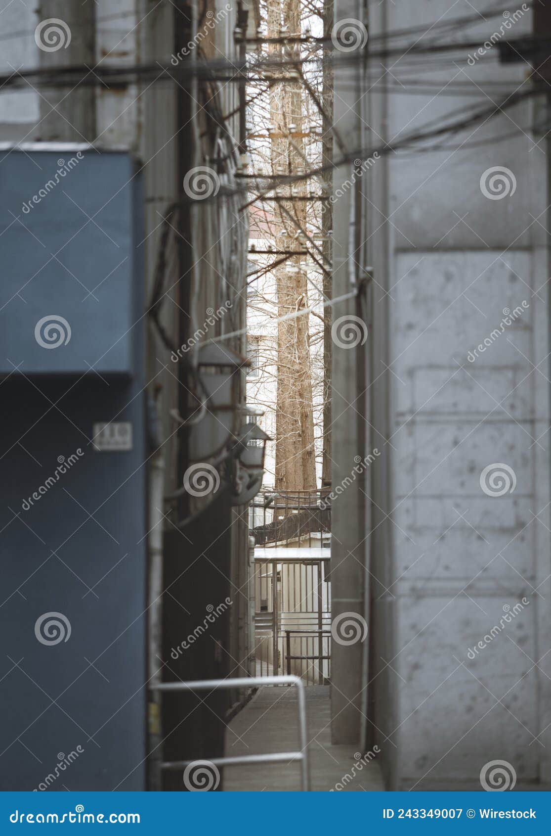 Wires in the Small Space between Buildings Stock Image - Image of ...
