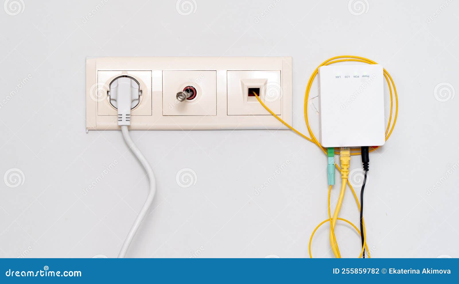 Wires, Sockets, Cable and Internet Router Stock Photo - Image of cable ...