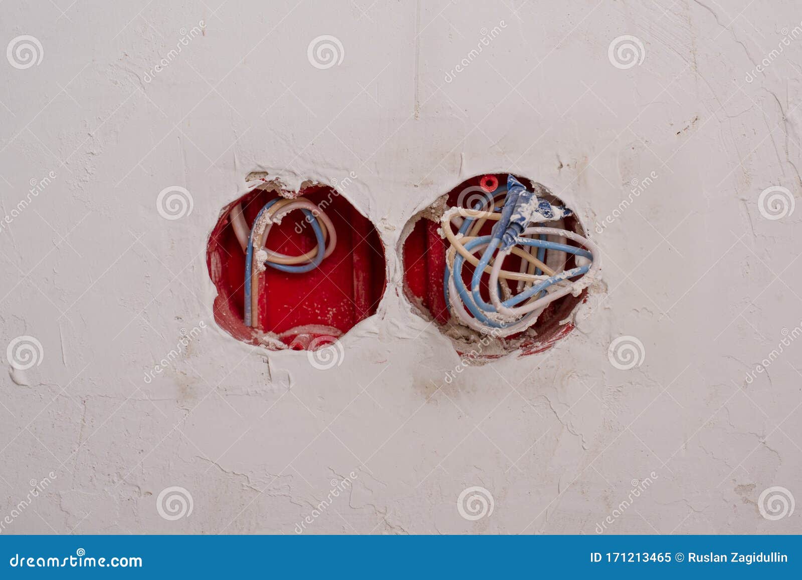 Wires Sticking Out of Socket Boxes in the Wall Stock Image - Image of ...