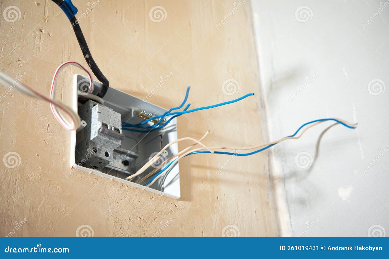 Wires, Switch Box on the Wall Stock Image - Image of switch, renovation ...