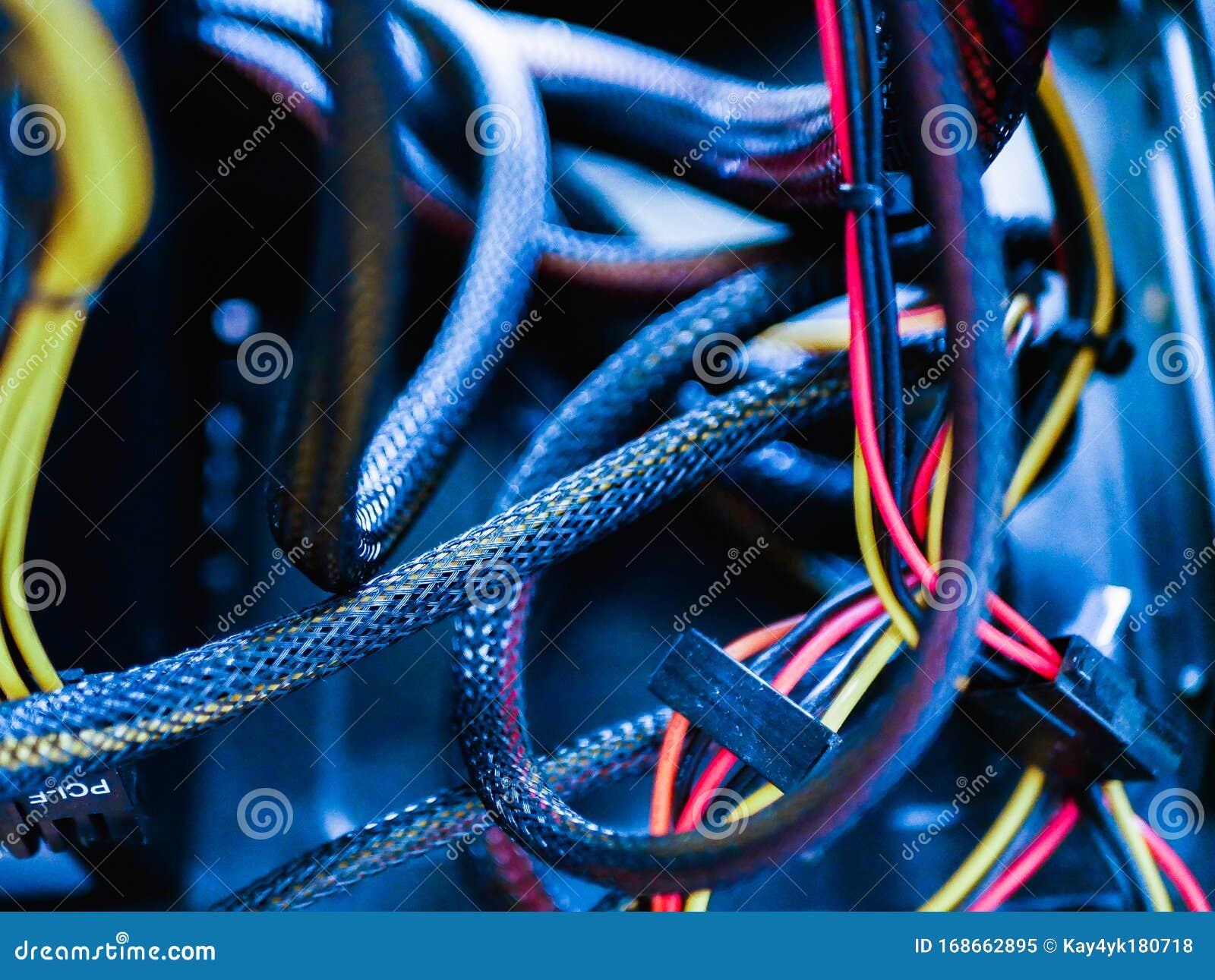 Wires in the System Unit of the Computer. Make-up Wires from the Power ...