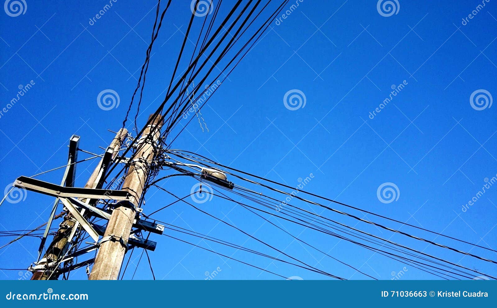 Wires Technology Connection Pole Electricity Stock Image - Image of ...