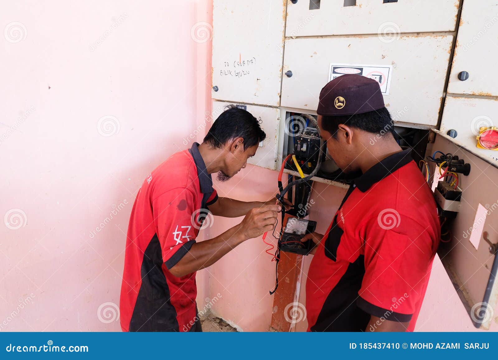 Wiring Cable in Front of Electrical Panel for Control and Distribute ...