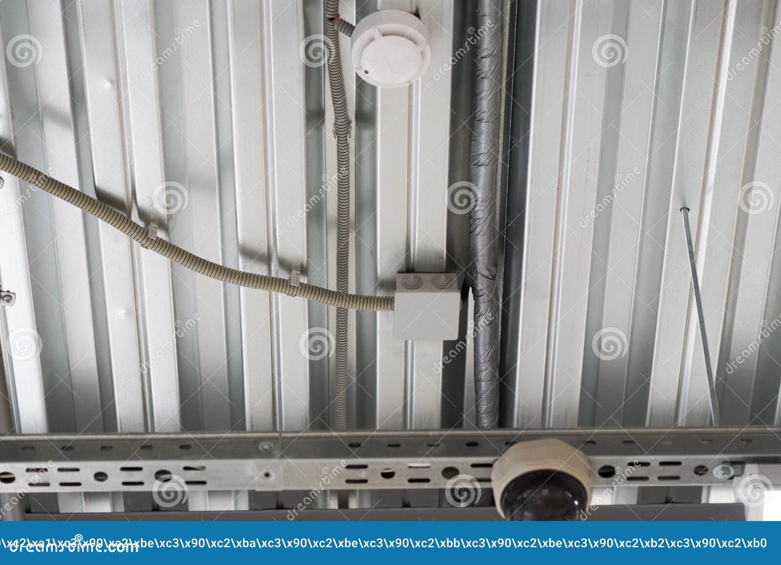 Ceiling Frame Made Of Metal Profiles, Electrical Wires Running A ...