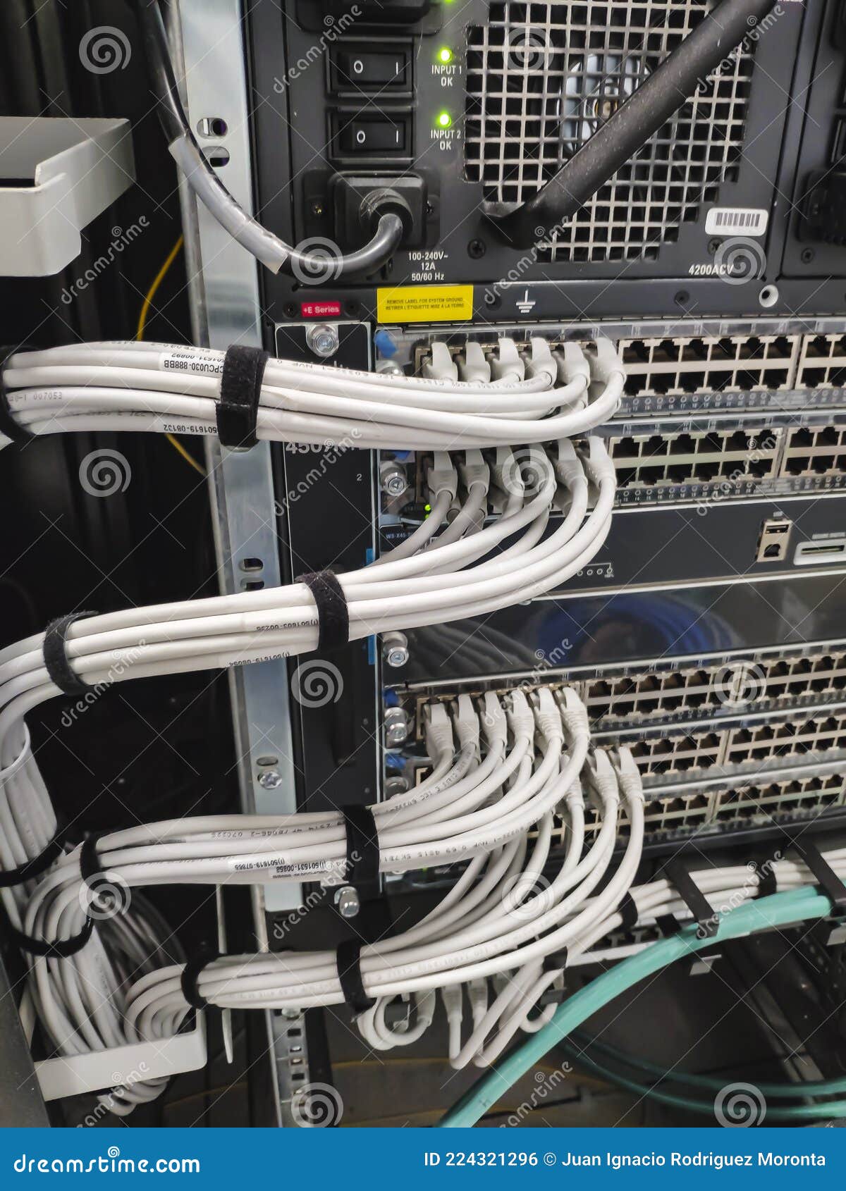Wiring in Communications Rack Panel Stock Photo - Image of slot ...