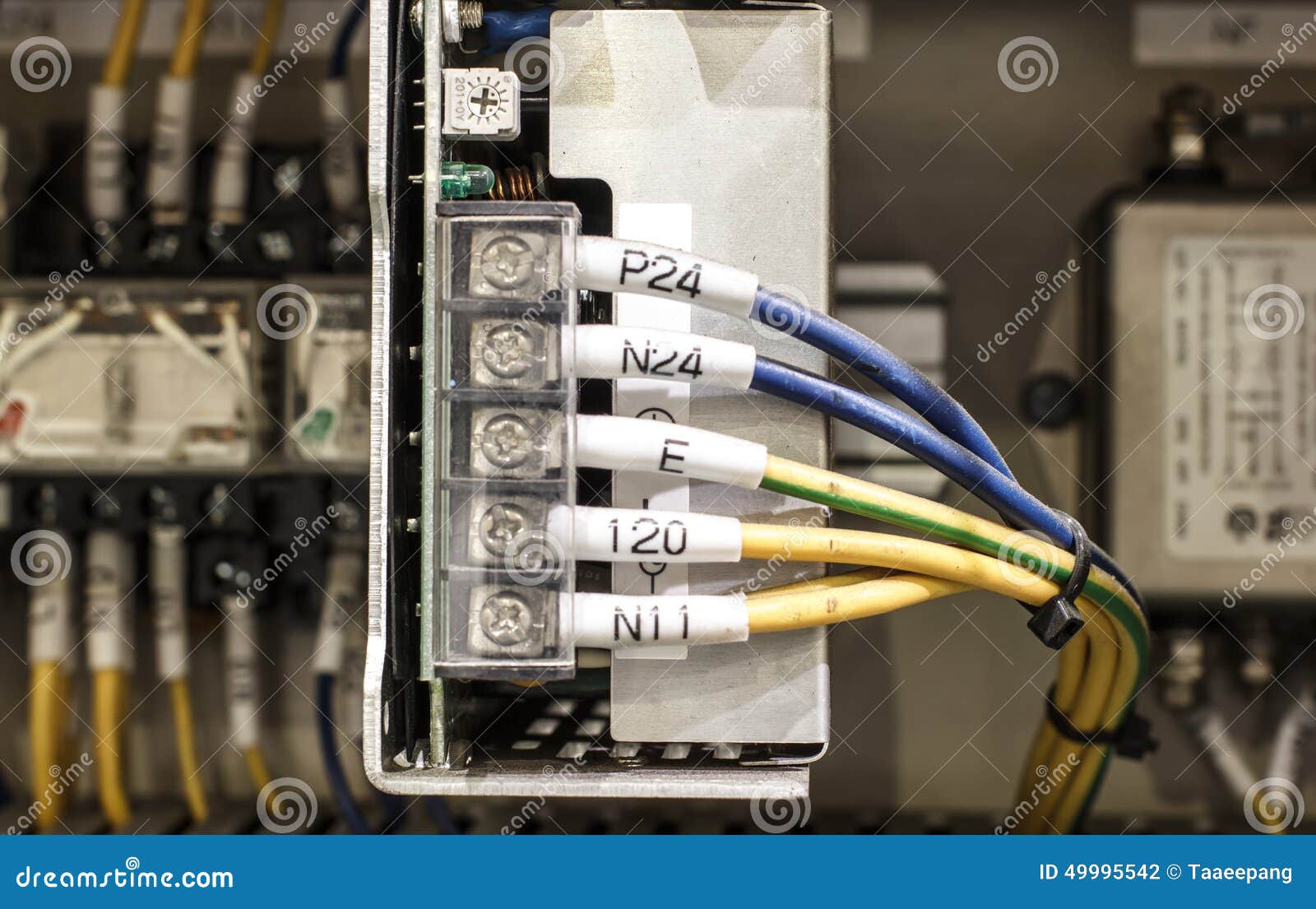 Wiring -- Control Panel with Wires Stock Photo - Image of blue, cable ...