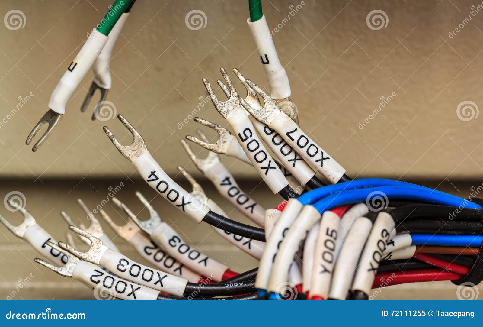 Wiring -- Control Panel with Wires Stock Image - Image of energy, label ...