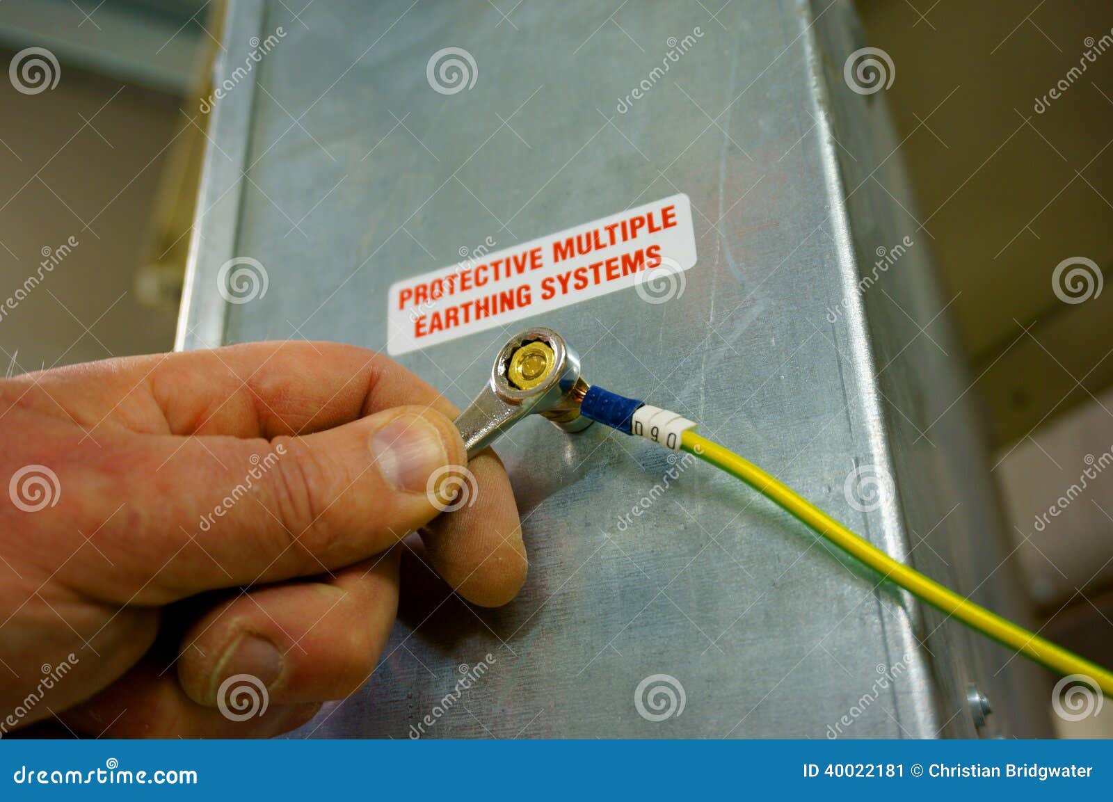 Wiring Earth Cable Tightening Spanner a Stock Image - Image of ...