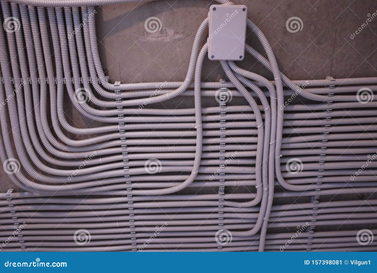 Wiring of Electrical Cables in the Apartment Stock Image - Image of ...