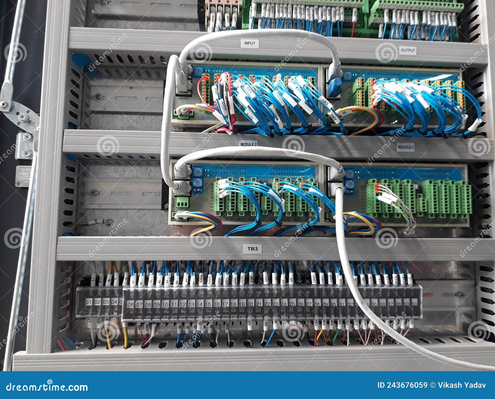 Wiring in Electrical Panel of CNC Stock Image - Image of drill ...