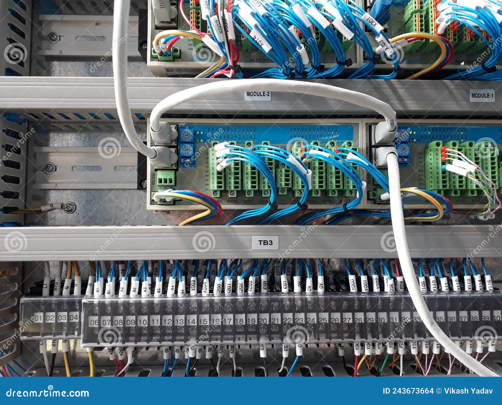 Wiring in Electrical Panel of CNC Machine Stock Photo - Image of ...