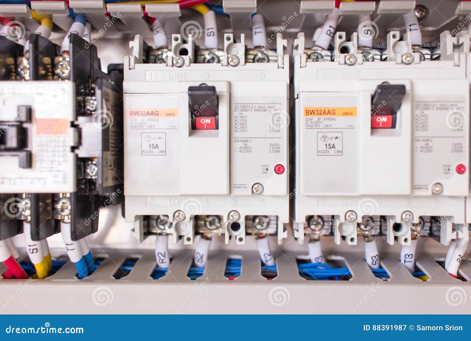 Wiring Management in Control Panel. Stock Image - Image of ...