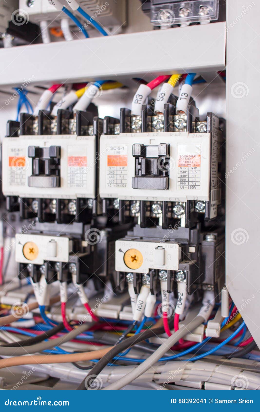 Wiring Management in Control Panel. Stock Image - Image of activities ...