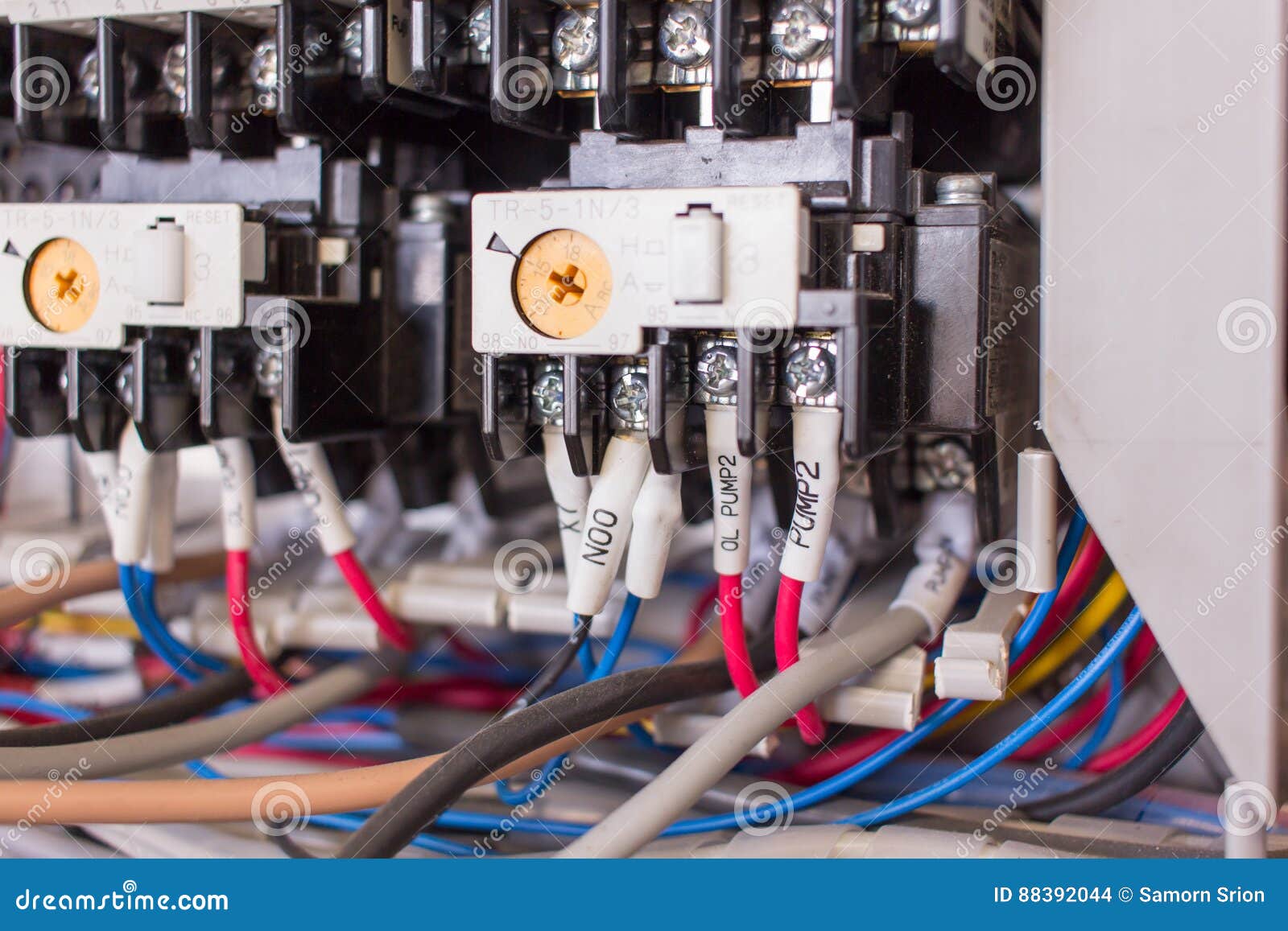 Wiring Management in Control Panel. Stock Photo - Image of electric ...