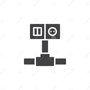 Wiring Switch and Socket Icon Vector Stock Vector - Illustration of ...